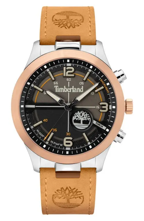 Timberland Sullivan Leather Strap Watch - Wheat