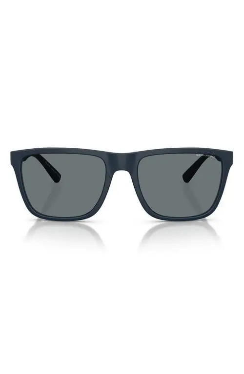 Emporio Armani 57mm Square Sunglasses - Matte Navy Blue/dark Blue