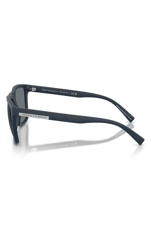 Emporio Armani 57mm Square Sunglasses - Matte Navy Blue/dark Blue