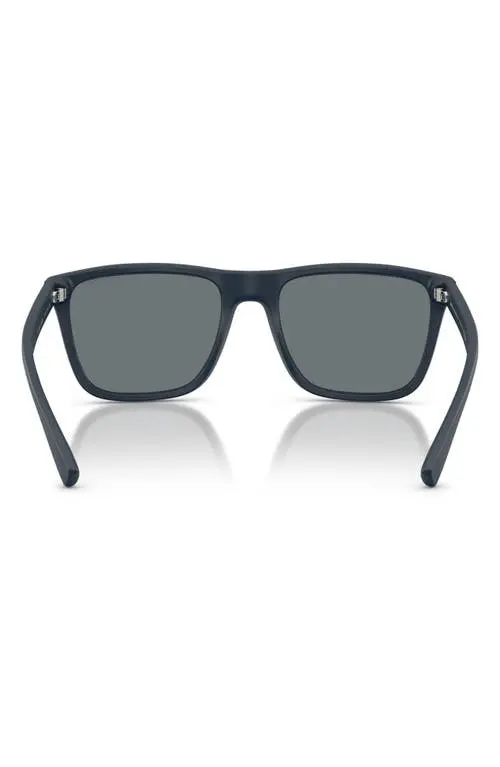 Emporio Armani 57mm Square Sunglasses - Matte Navy Blue/dark Blue
