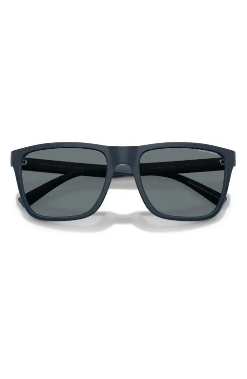 Emporio Armani 57mm Square Sunglasses - Matte Navy Blue/dark Blue