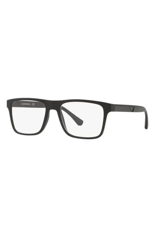 Emporio Armani 54mm Rectangular Eyeglasses - Black