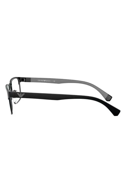 Emporio Armani 54mm Rectangular Eyeglasses - Matte Bl