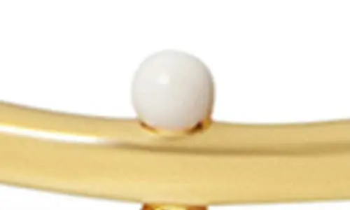 Argento Vivo Beaded Band Ring - Gold/white