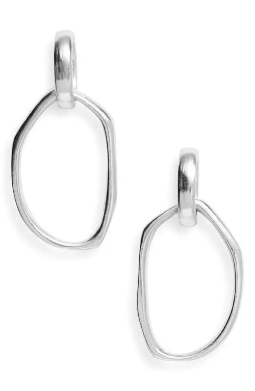 KARINE SULTAN Hoop Drop Earrings - Silver