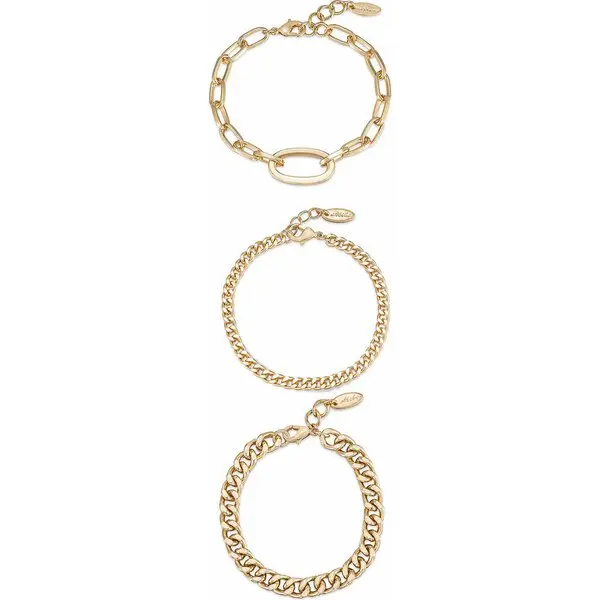 Ettika Set Of 3 Chain Bracelets - Gold