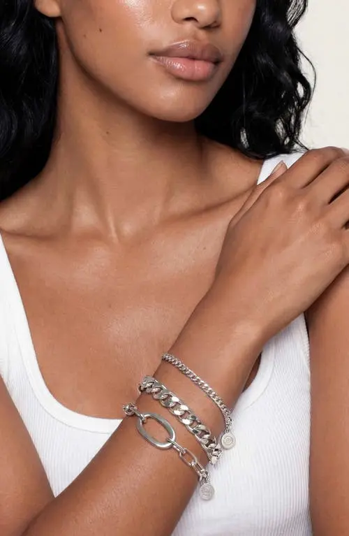 Ettika Set Of 3 Chain Bracelets - Silver