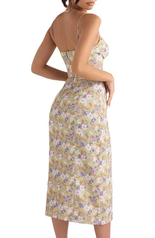 House Of Cb Corset Crepe Midi Sundress