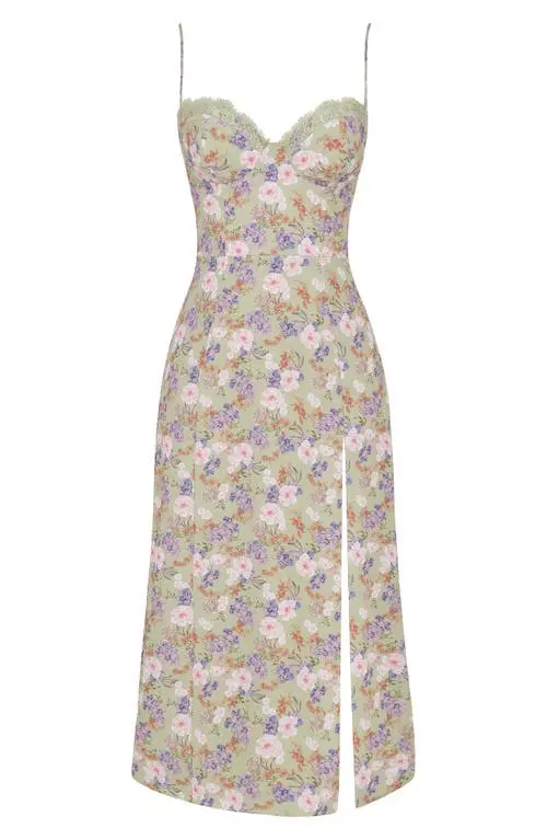 House Of Cb Corset Crepe Midi Sundress