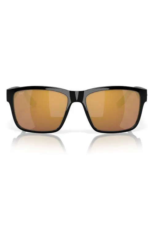 COSTA DEL MAR Polarized Square Sunglasses - Black Gold