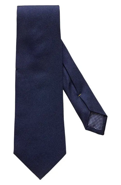 Eton Solid Silk Neck Tie - Navy