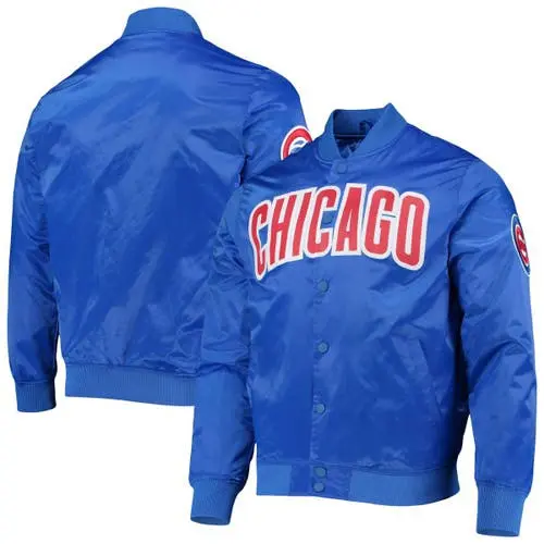 PRO STANDARD Chicago Cubs Wordmark Satin Full-snap Jacket