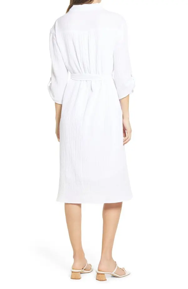 Fraiche By J Textured Midi Shirtdress