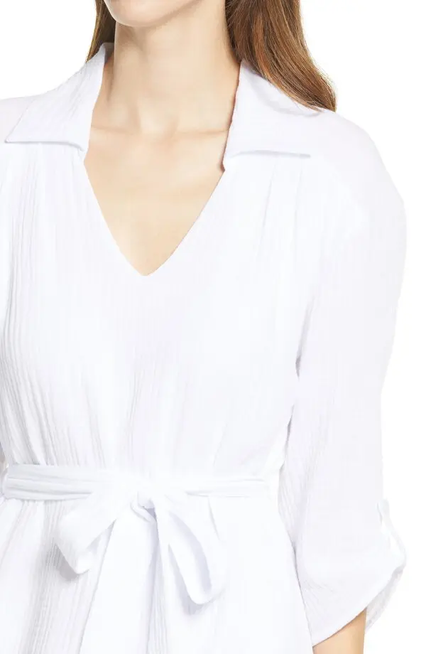 Fraiche By J Textured Midi Shirtdress