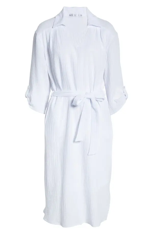 Fraiche By J Textured Midi Shirtdress