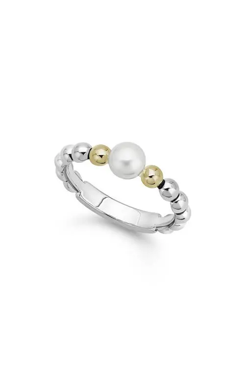 Lagos Luna Pearl Ring - Silver/pearl