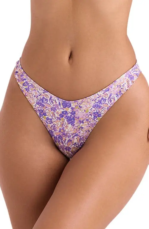 House Of Cb Ruched Bikini Bottom - Violet Floral
