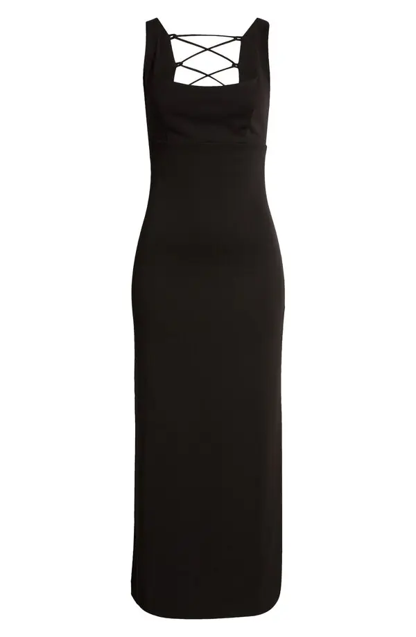 Wayf The Sharon Lace-Up Back Sheath Dress In Black - 58% Off | Editorialist