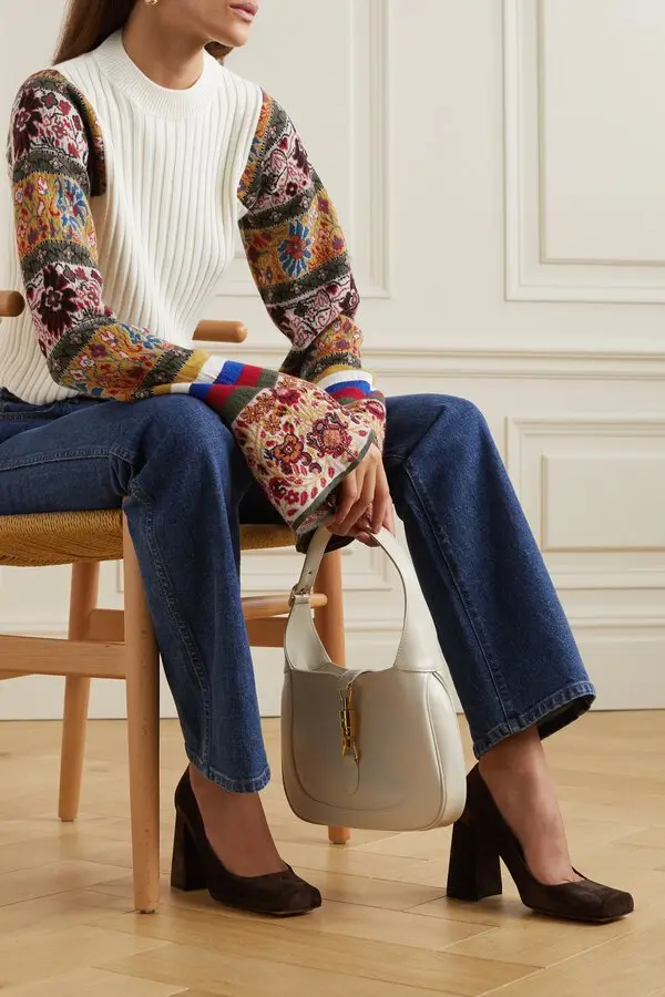 Etro Irma Ribbed-knit And Wool-jacquard Top