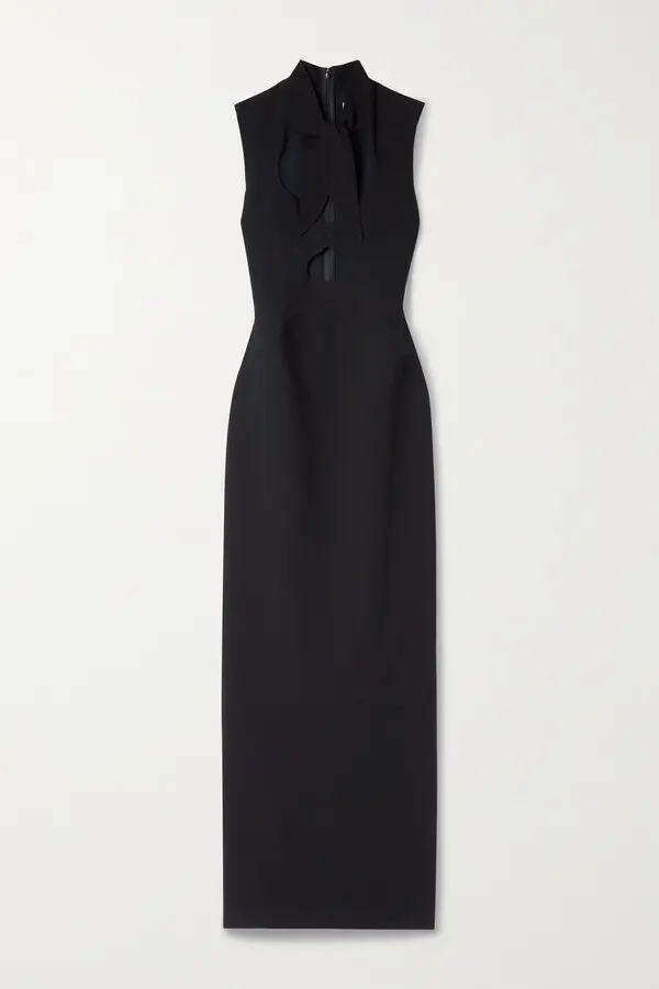 ROKSANDA Kamaria Tie-neck Cutout Crepe Gown - Black