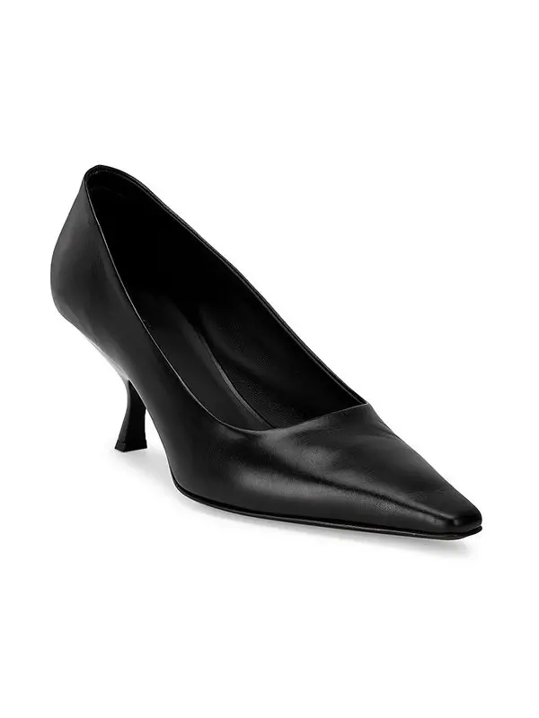 THE ROW Leather Kitten-heel Pumps