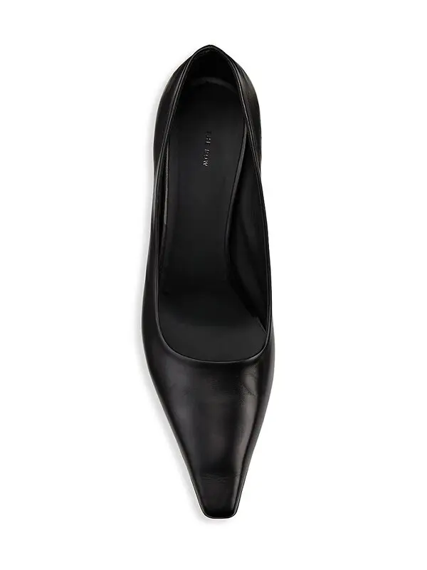 THE ROW Leather Kitten-heel Pumps