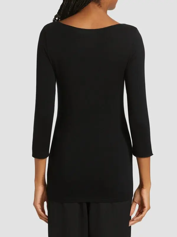 Majestic Filatures Merrow Soft Touch Boatneck Top - Noir