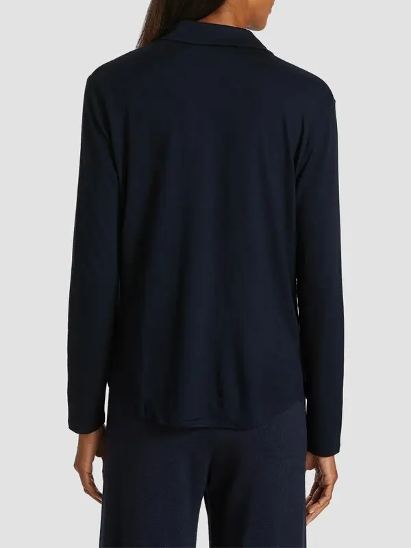 Majestic Filatures Soft Touch Button-up Shirt - Noir