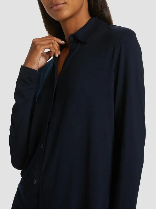 Majestic Filatures Soft Touch Button-up Shirt - Noir