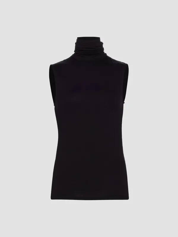 Majestic Filatures Soft Touch Sleeveless Turtleneck