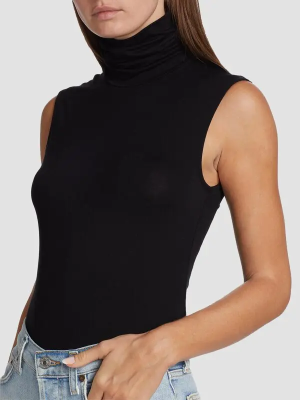 Majestic Filatures Soft Touch Sleeveless Turtleneck