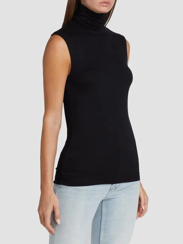 Majestic Filatures Soft Touch Sleeveless Turtleneck