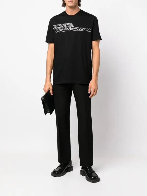 Versace Crystal Logo-embellished T-shirt