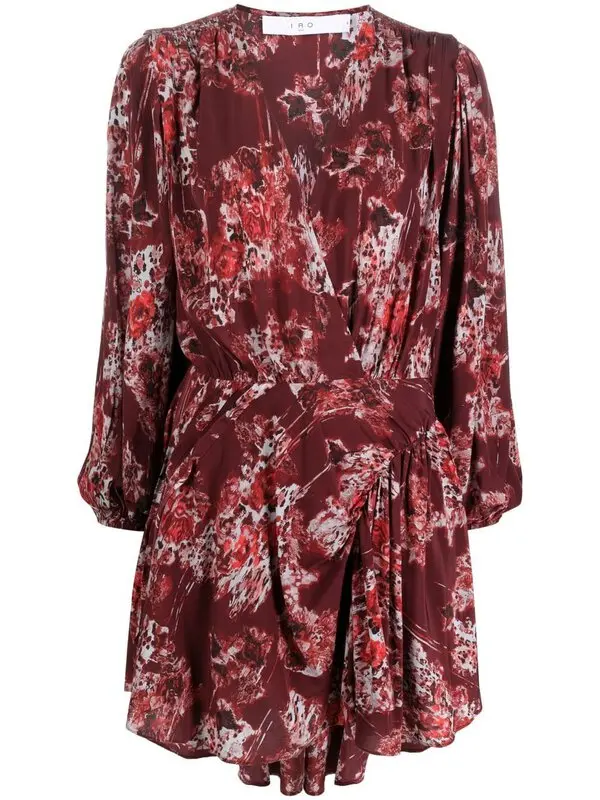 IRO PARIS Azula Floral-print Mini Dress - Red