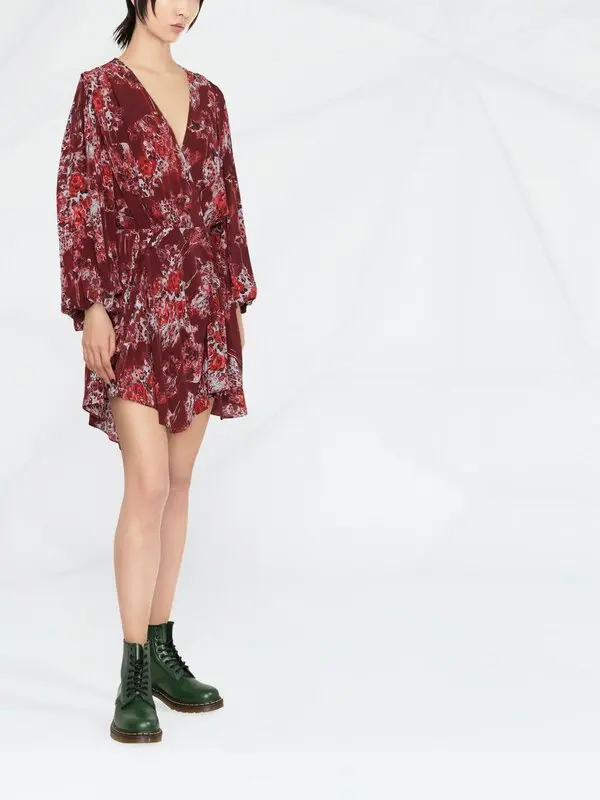 IRO PARIS Azula Floral-print Mini Dress - Red