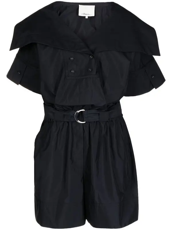 3.1 Phillip Lim Wide-collar Playsuit - Black