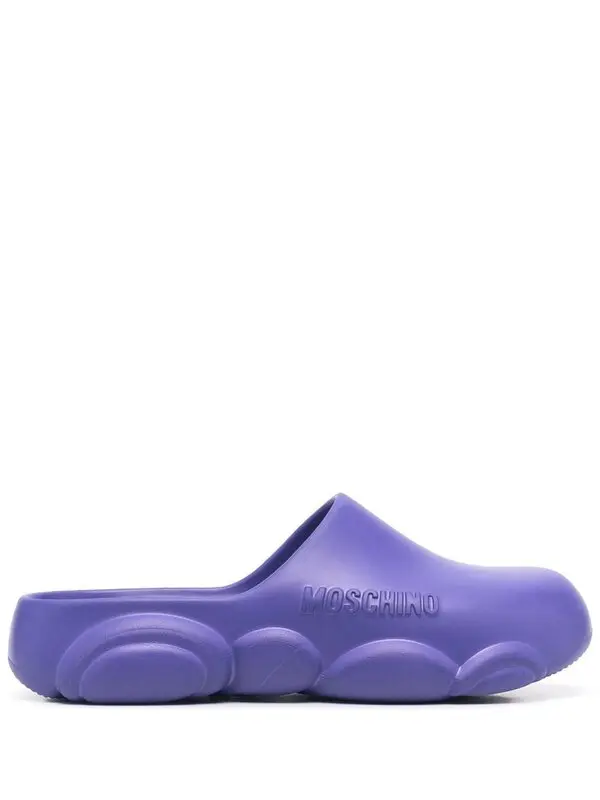 Moschino Logo Embossed Mules