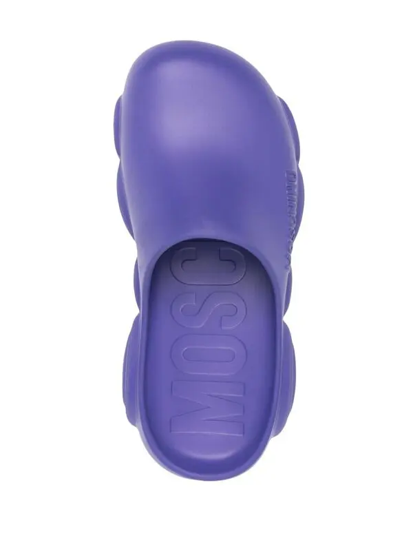 Moschino Logo Embossed Mules