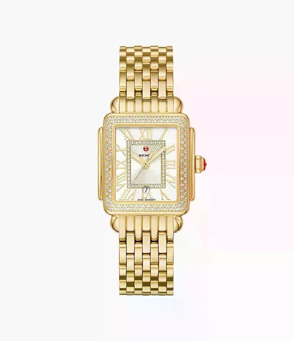 Michele Deco Madison Mid Diamond Watch - 18k Gold-plated