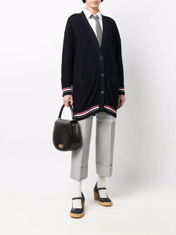 Thom Browne Oversized Stripe-detail Cardigan