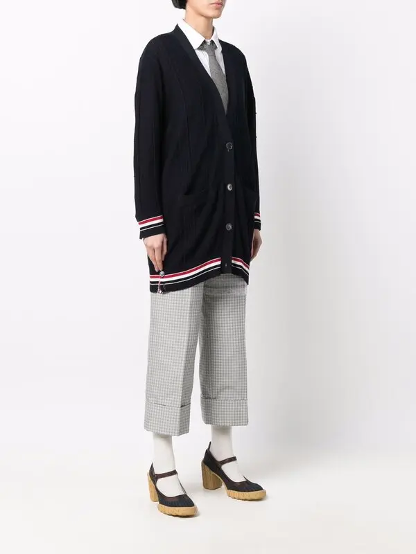 Thom Browne Oversized Stripe-detail Cardigan