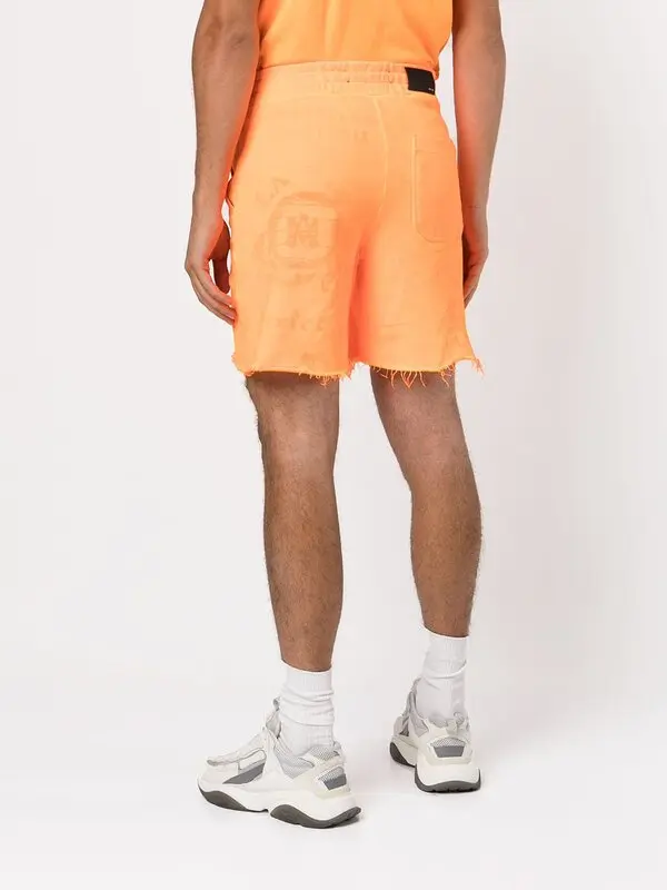 Amiri Logo Print Cotton Track Shorts