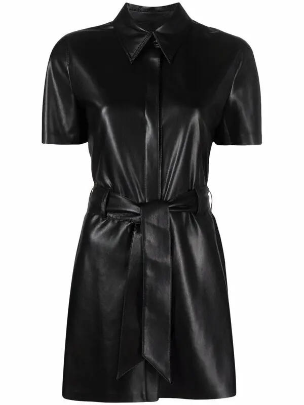 Nanushka Belted Mini Shirt Dress