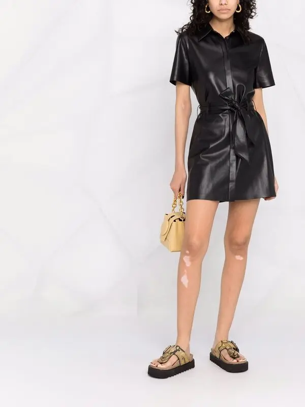 Nanushka Belted Mini Shirt Dress