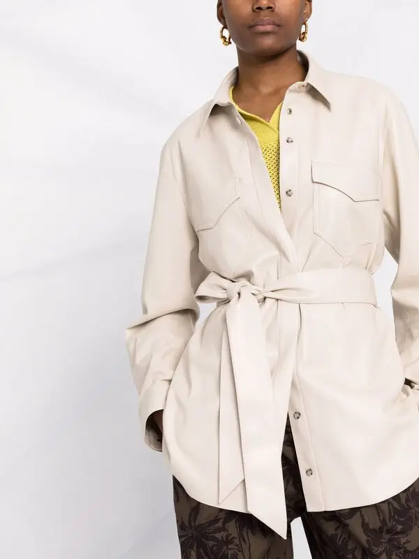 Nanushka Vegan Leather Oversized Shirt