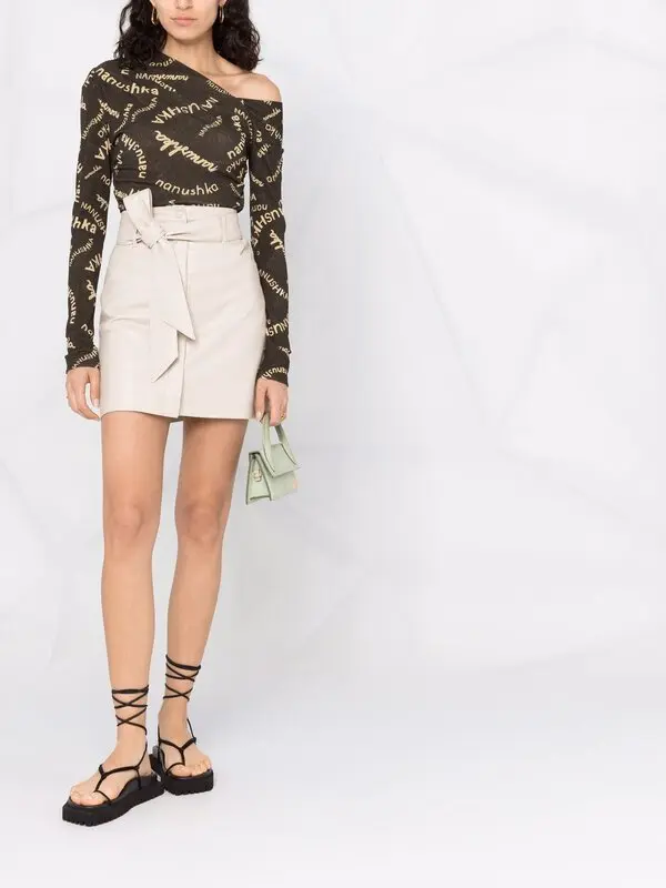 Nanushka A-line Mini Skirt - Neutrals