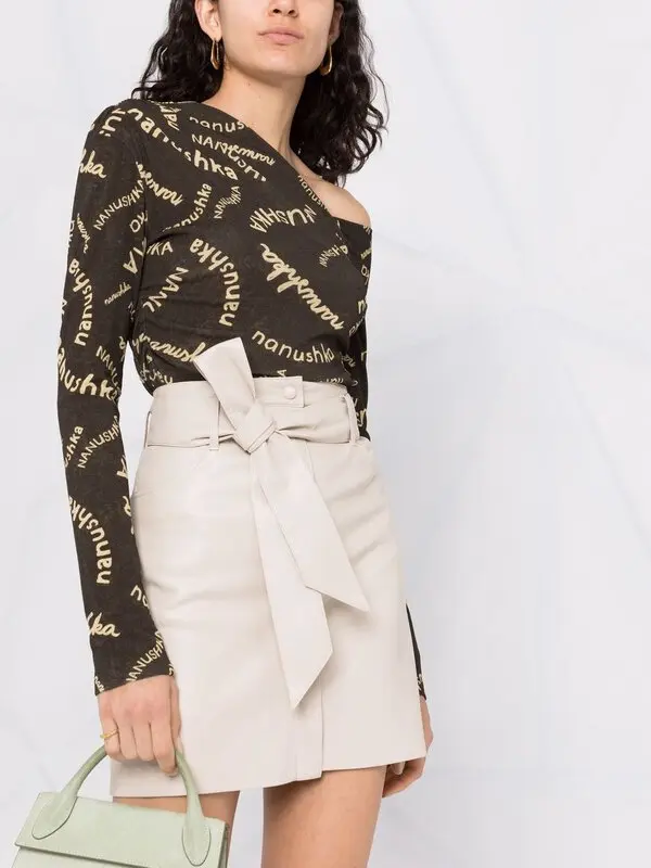 Nanushka A-line Mini Skirt - Neutrals