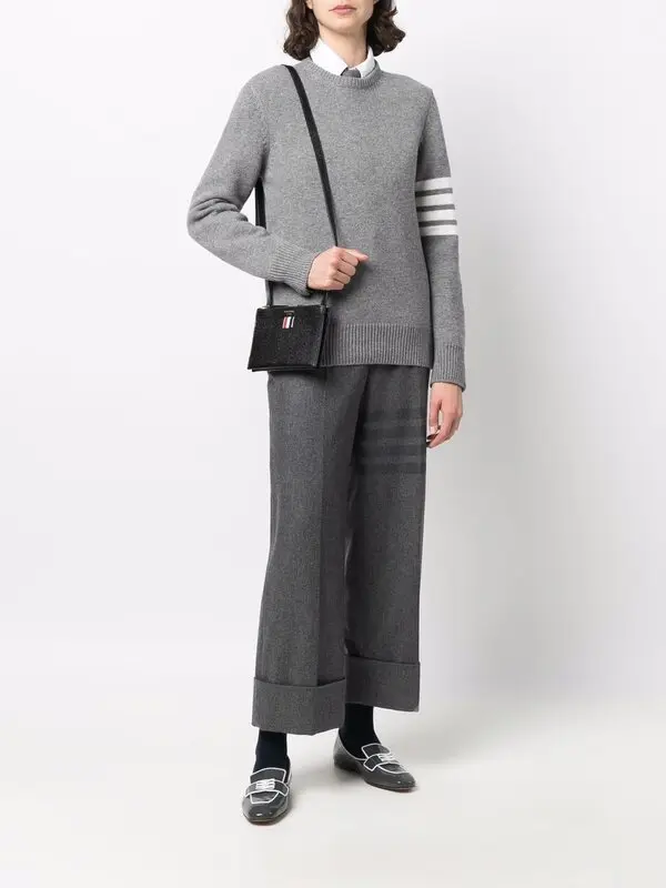 Thom Browne Rwb Tab Crossbody Bag - Black