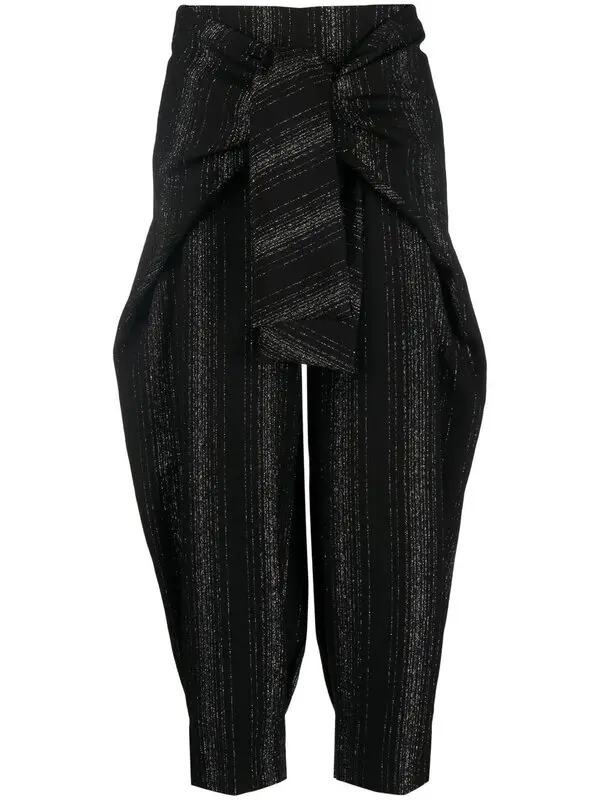 Stella McCartney Lurex-detail Balloon-leg Trousers - Black