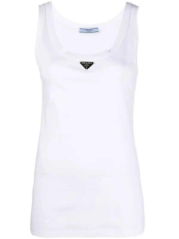 Prada Ribbed-knit Tank Top - White